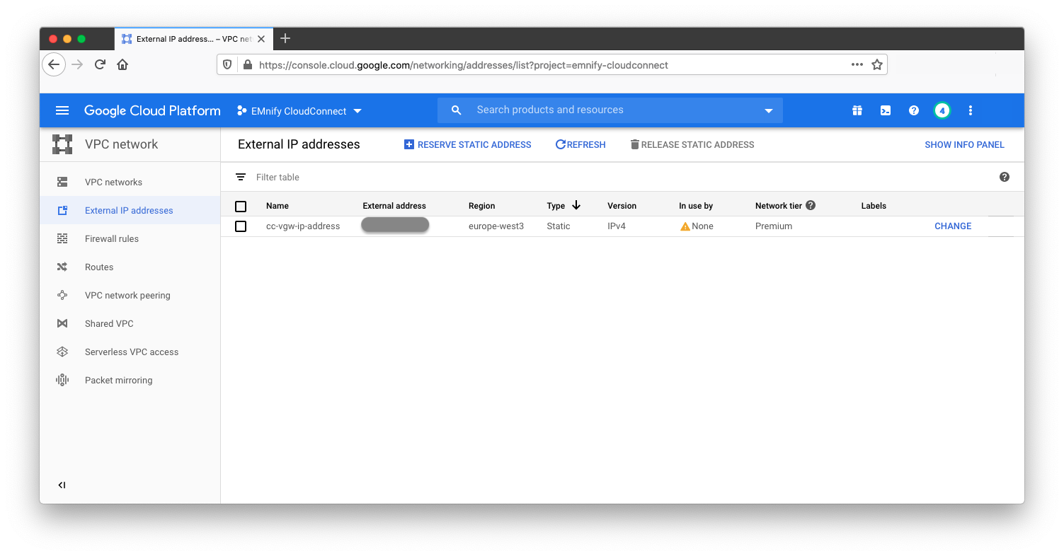 EMnify Cloud Connect Integration to GCP