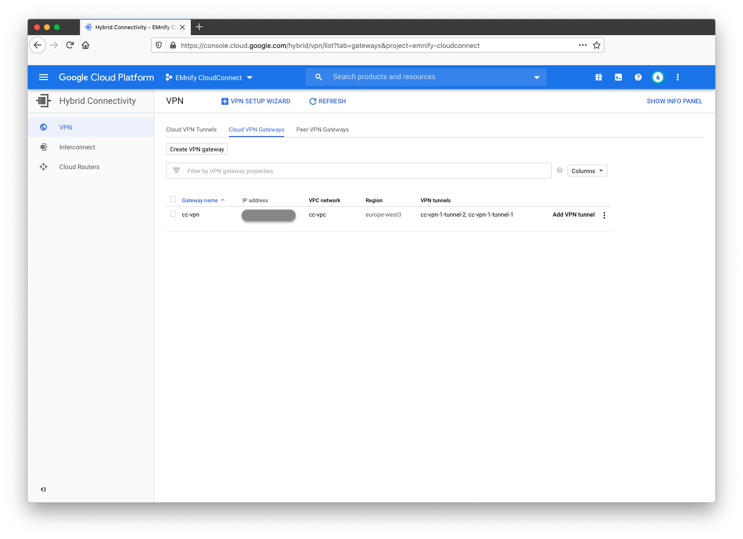 EMnify Cloud Connect Integration to GCP