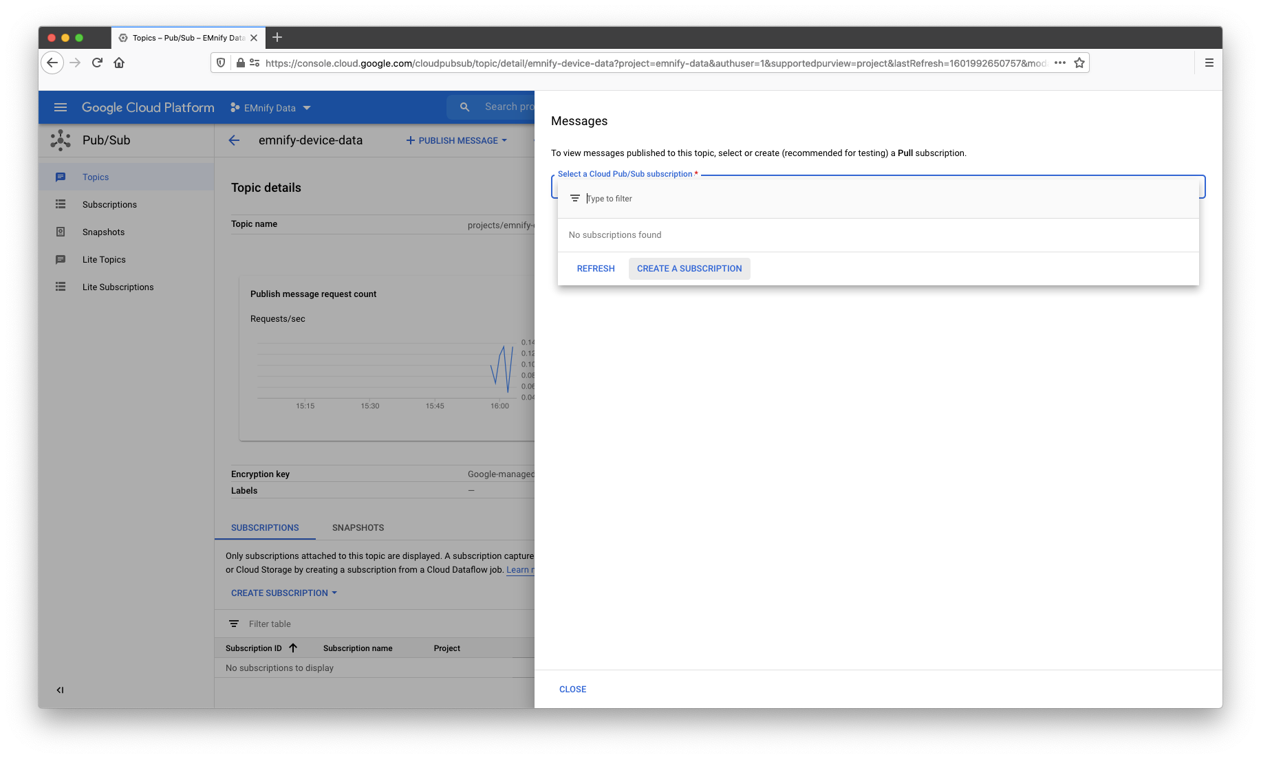 EMnify Data Streamer integration for Google Cloud Pub/Sub