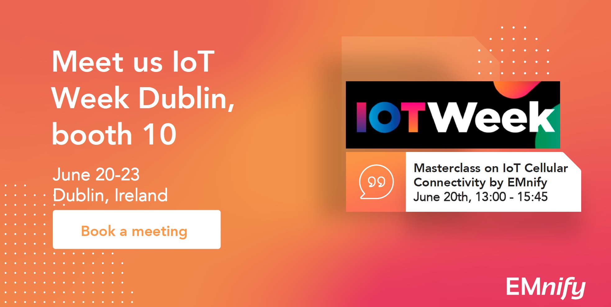 Meet EMnify at IoT Week Dublin